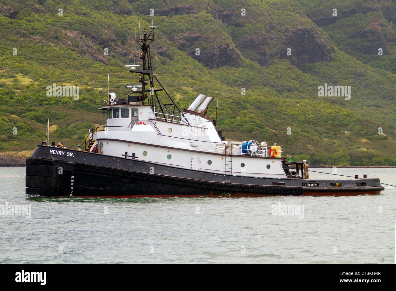 A tug boat 'Henry Sr.' spotted in Nawiliwili Bay on the island of Kauai ...