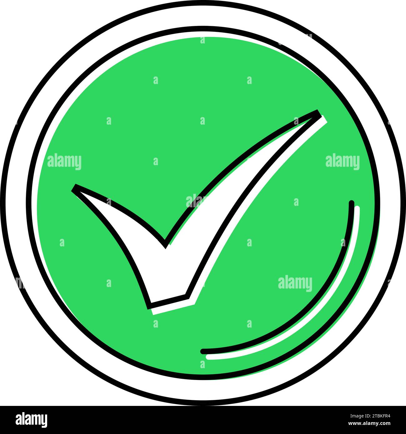 check mark circle color icon vector illustration Stock Vector Image ...