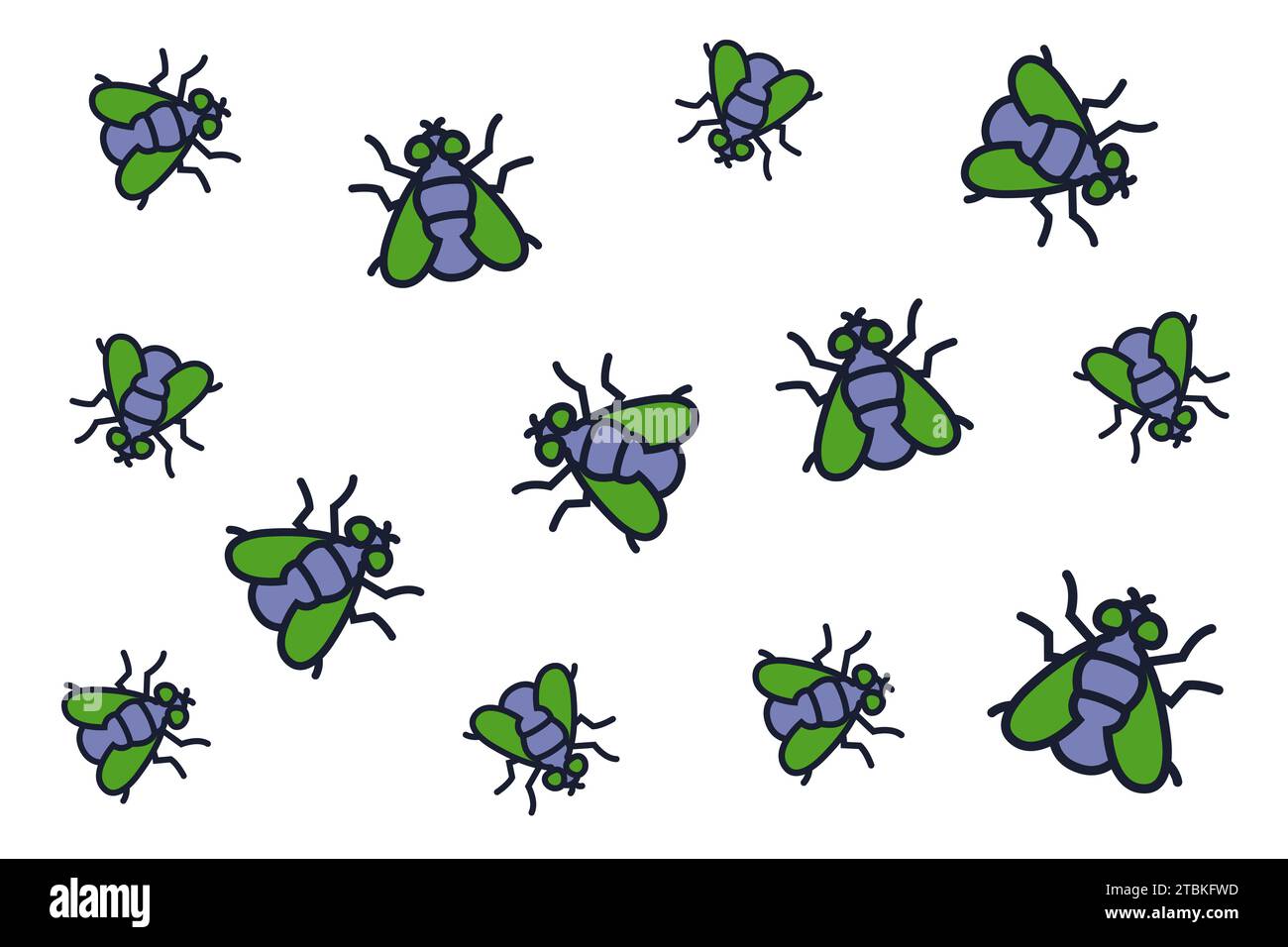 house green flies pattern. flat vector illustration Stock Vector Image ...