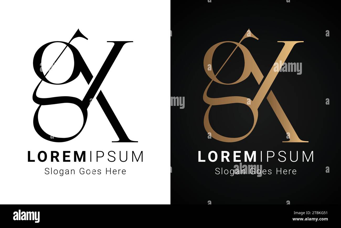 Luxury Initial XG or GX Monogram Text Letter Logo Design Stock Vector ...