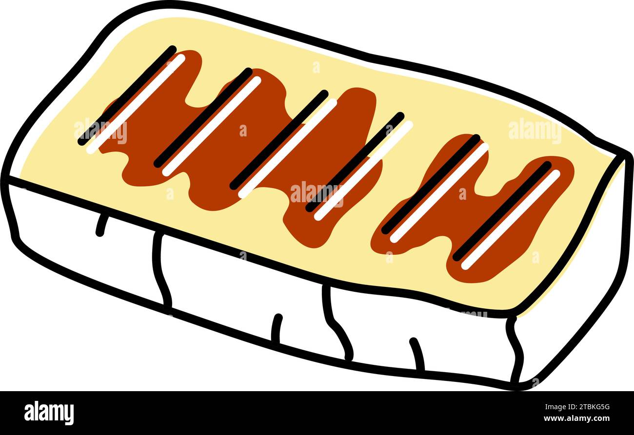halloumi cheese greek cuisine color icon vector illustration Stock ...