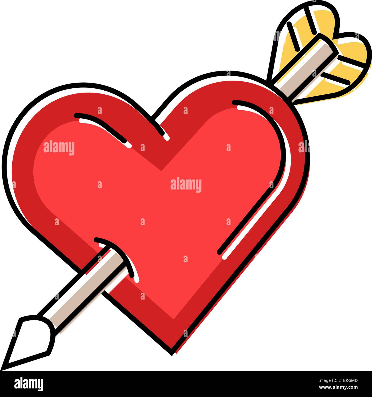 heart pierced arow color icon vector illustration Stock Vector Image ...