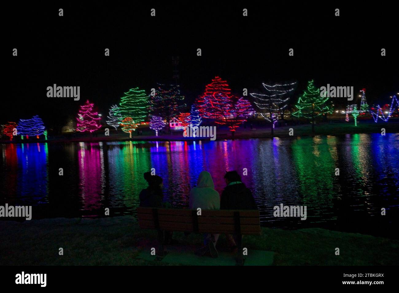 Lenexa, Kansas - December 6, 2023: Amazingly beautiful walk-through Christmas light display at ...