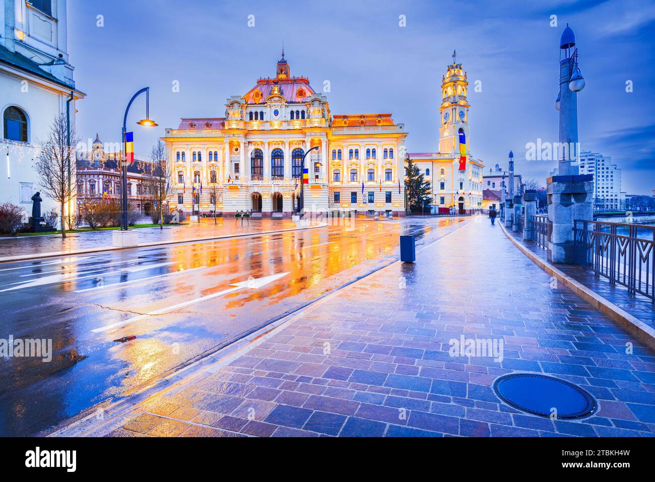 Oradea, Romania. Cloudy rainy day touristic destination Art Nouveau ...