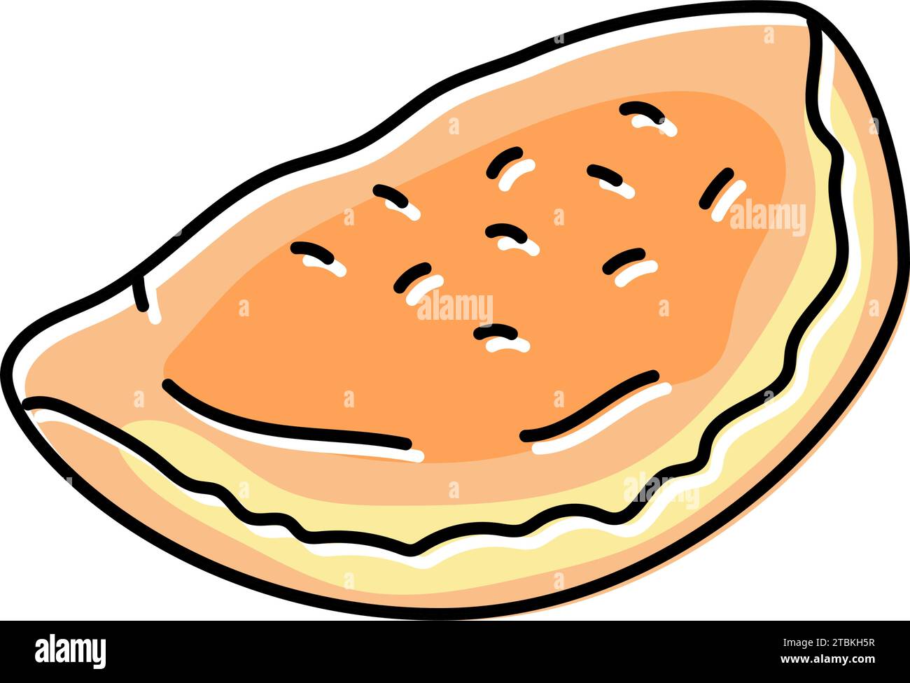 calzone pizza italian cuisine color icon vector illustration Stock ...
