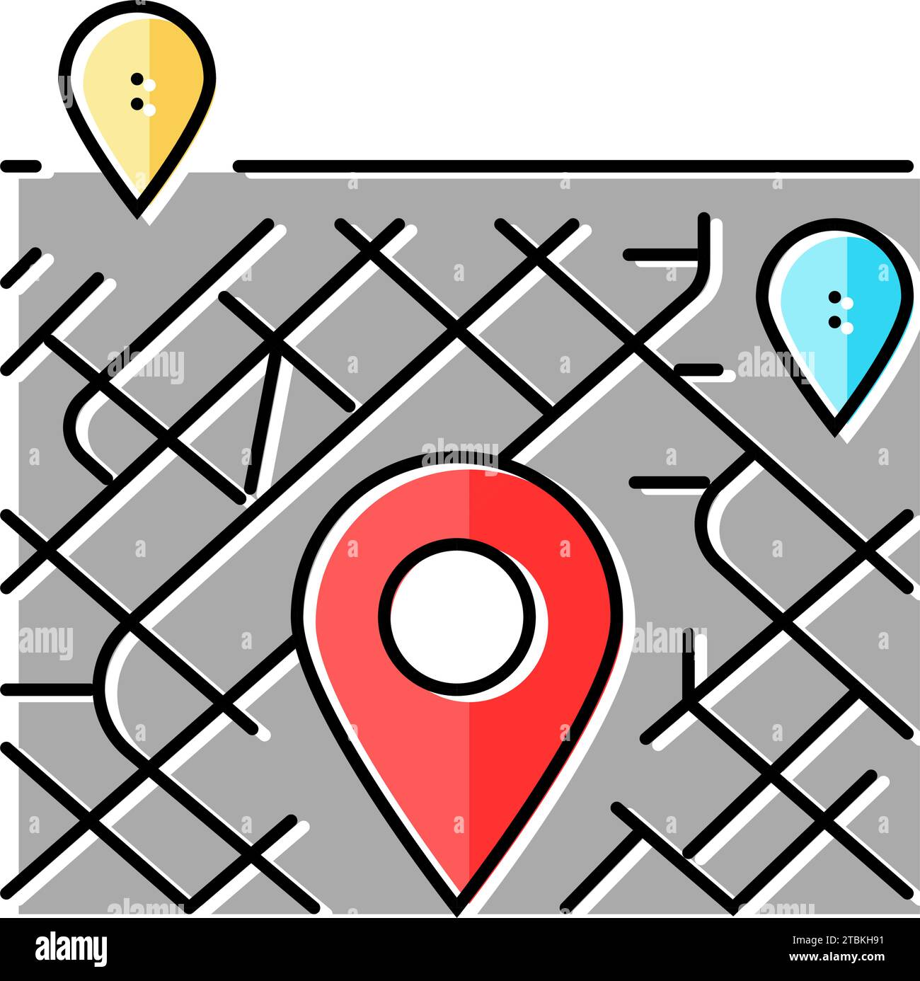 map pointer place color icon vector illustration Stock Vector Image & Art - Alamy