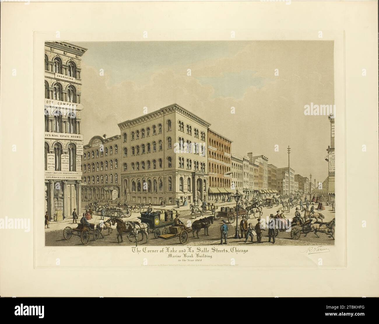 Corner of Lake and La Salle Streets, Chicago, Marine Bank Building in ...