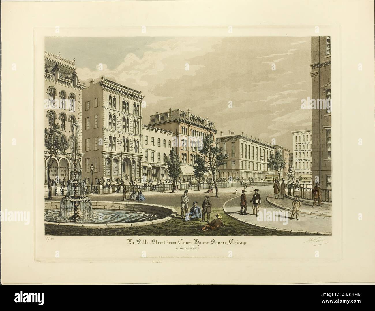 La Salle Street from Court House Square, Chicago, in the Year 1865 ...