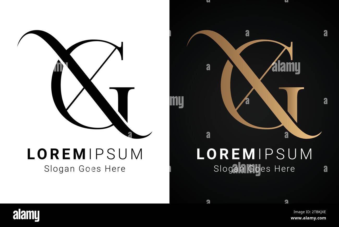Luxury Initial XG or GX Monogram Text Letter Logo Design Stock Vector Image & Art - Alamy