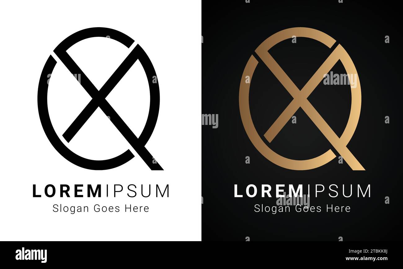 Luxury Initial XQ or QX Monogram Text Letter Logo Design Stock Vector Image & Art - Alamy