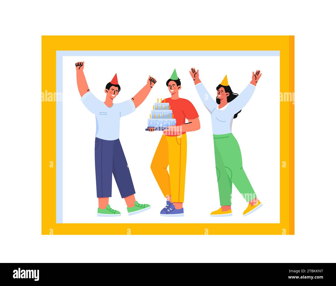 Family photo in frame Stock Vector Images - Alamy