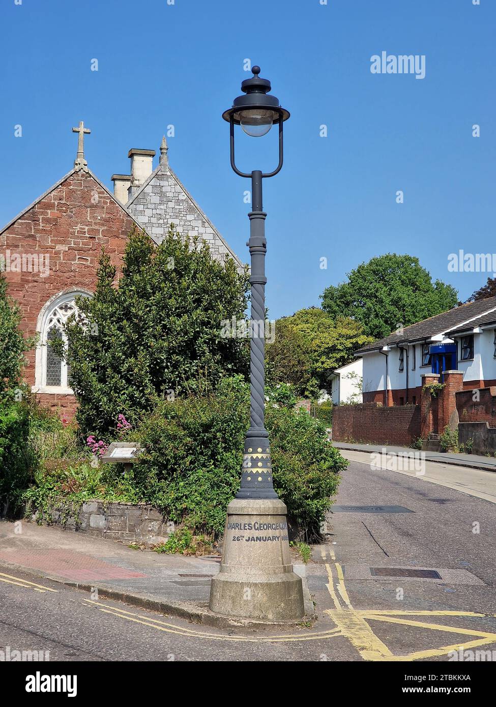 The Gordon Lamp in Exeter is a historic gas lamp, showcasing Victorian ...