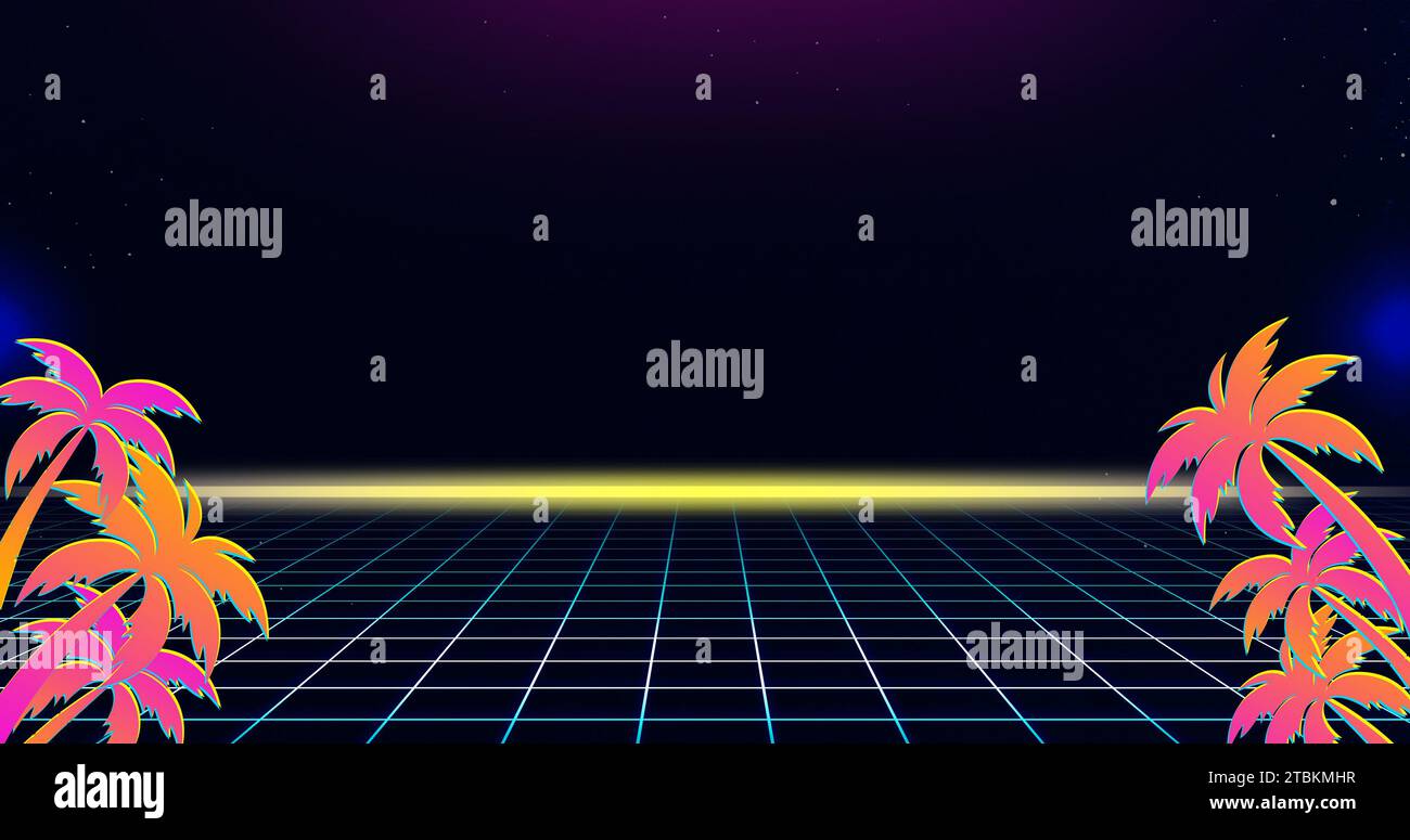 Retro 80s sci-fi futuristic style background. Vector retro futuristic synth wave illustration in ...