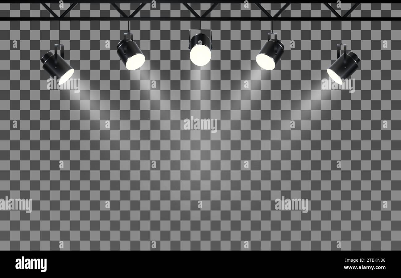 Spotlights with bright white light shining stage. Collections ...