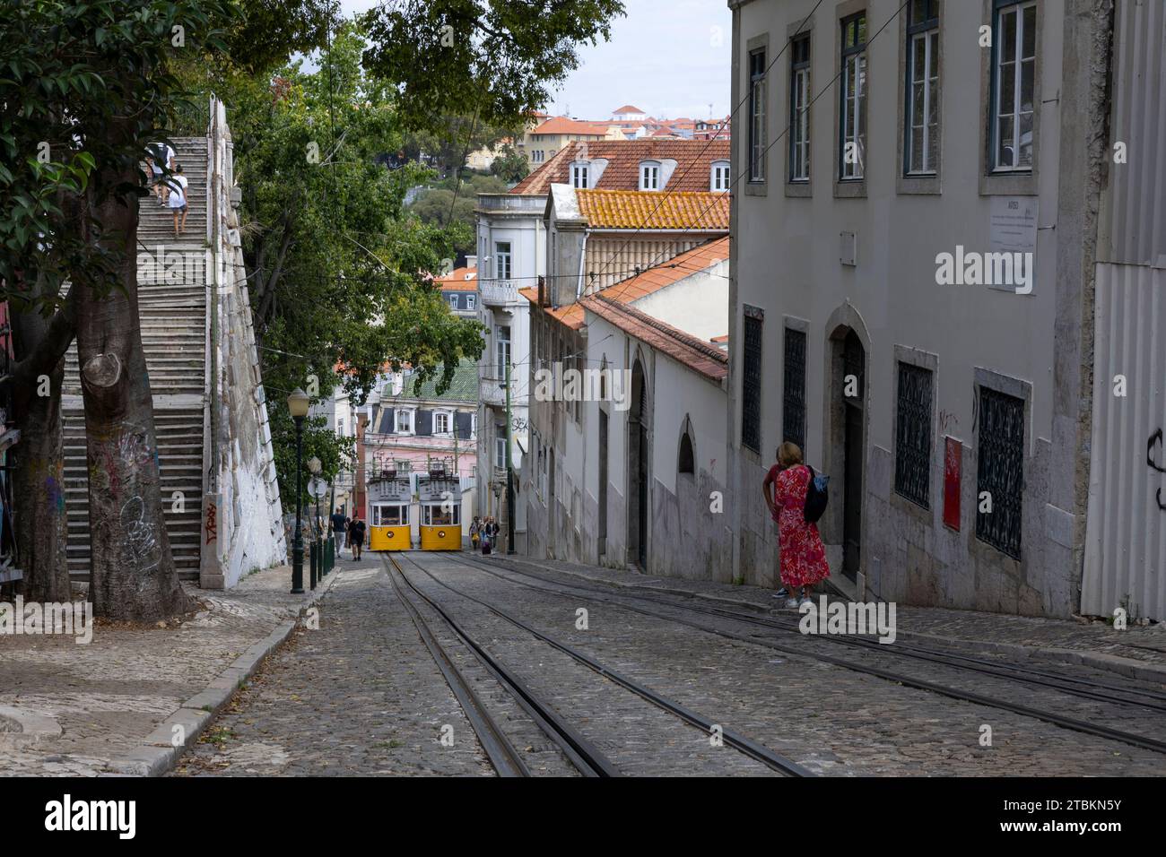 Lisboa, Portugal - 18.09.2023 The Gloria Funicular (Elevador da Gloria ...