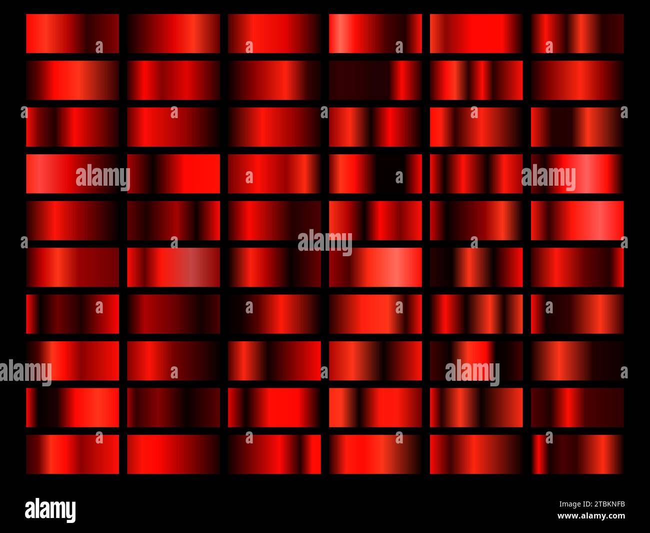 Set of red foil texture background. Metal gradient template. Vector ...