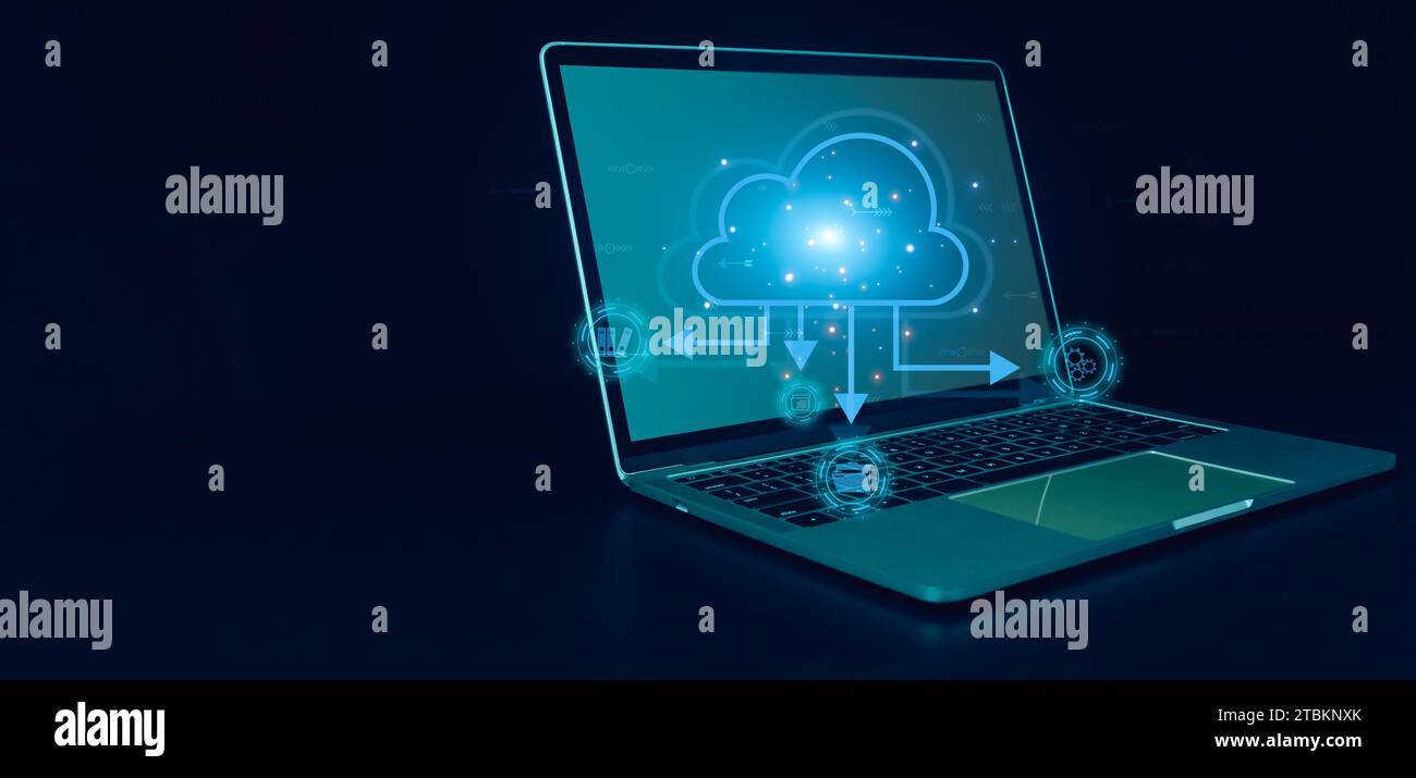 Cloud computing concept, connect communication equipment information ...