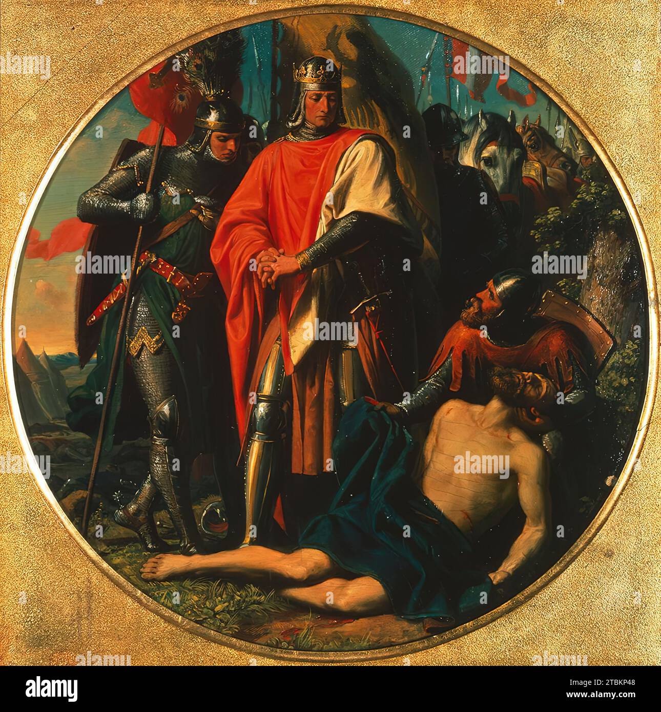 Rudolf I of Habsburg at Ottokar's body near Dürnkrut in 1278, c1868 ...