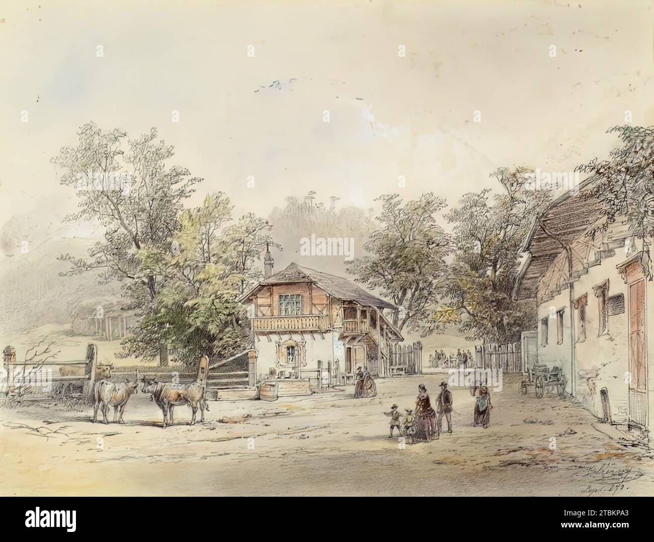 Dairy near Vienna, 1870 Stock Photo - Alamy