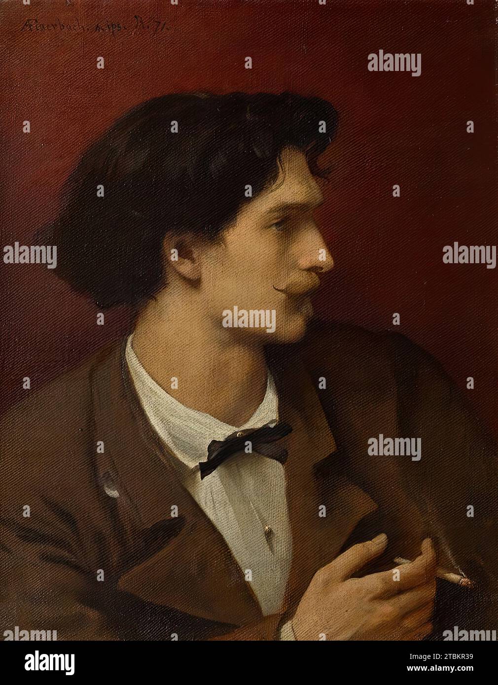 Self-portrait with cigarette, 1871 Stock Photo - Alamy