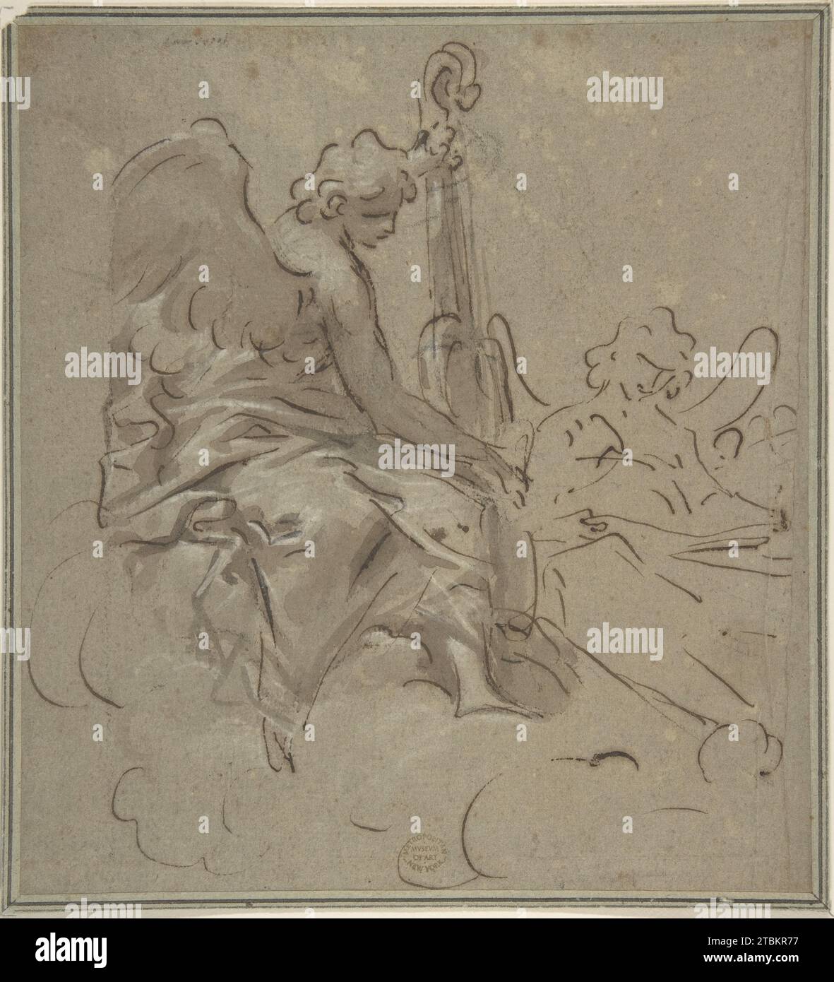 Two Angels 1880 by Giovanni Larciani ("Master of the Kress Landscapes ...