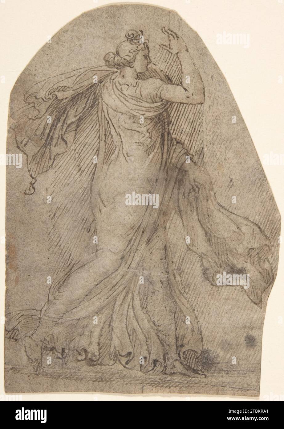 Female Figure in Antique Style Dress, Striding to the Right 1960 by ...