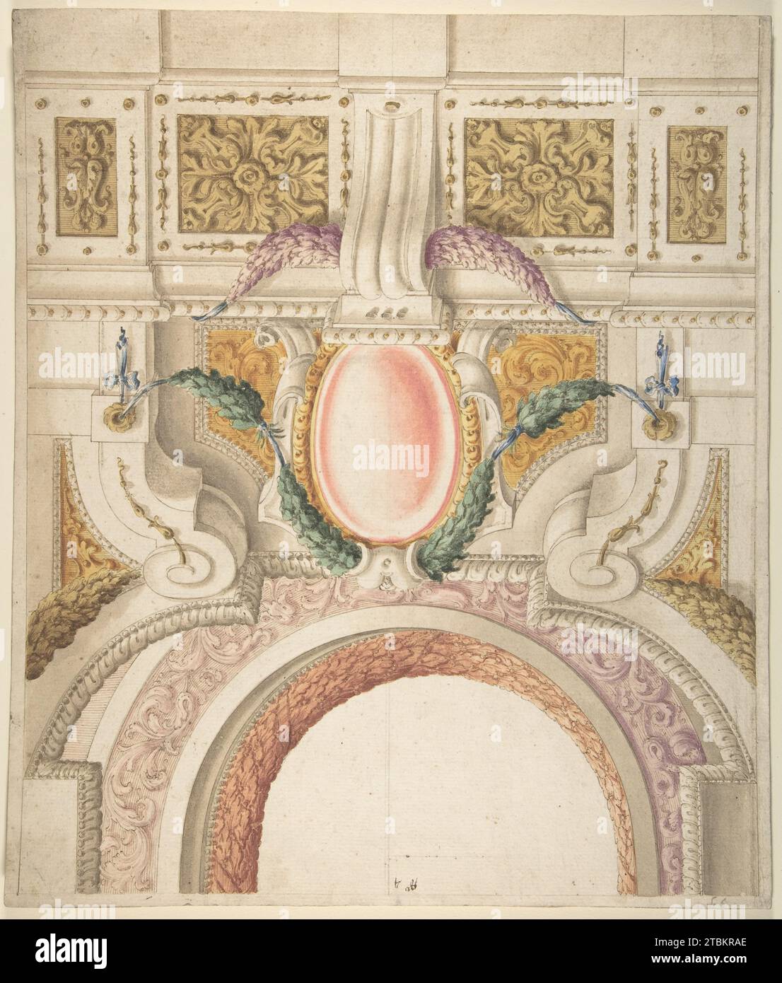 Design for a Part of a Ceiling and a Pediment 1949 by Giovanni Larciani ...