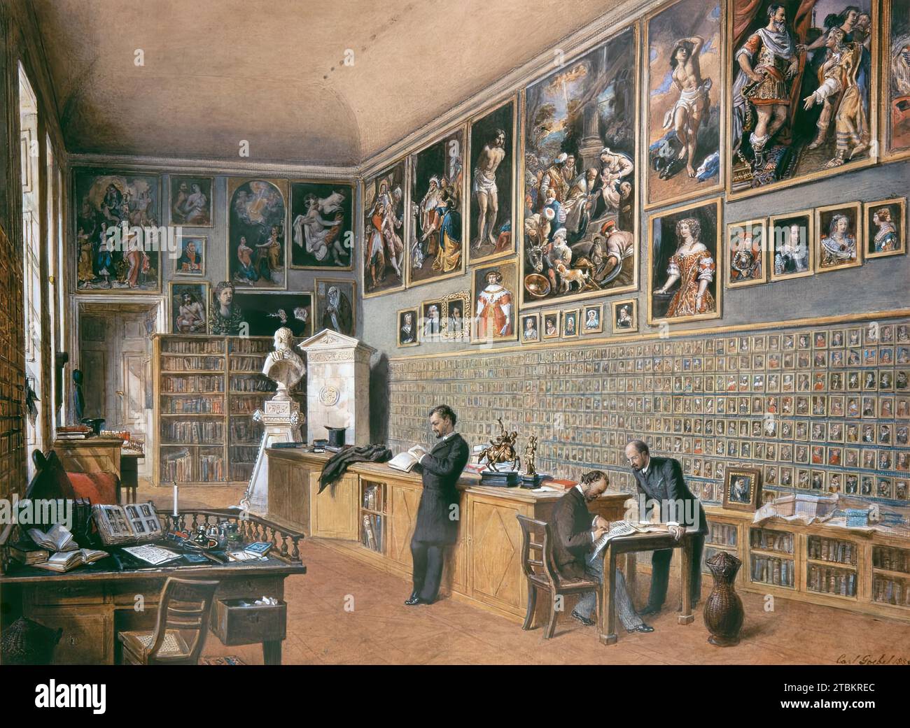 The library, also the office of the officials of the Ambras collection ...