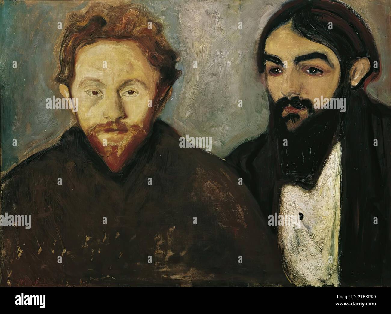 The painter Paul Herrmann and the doctor Paul Contard, 1897 Stock Photo ...