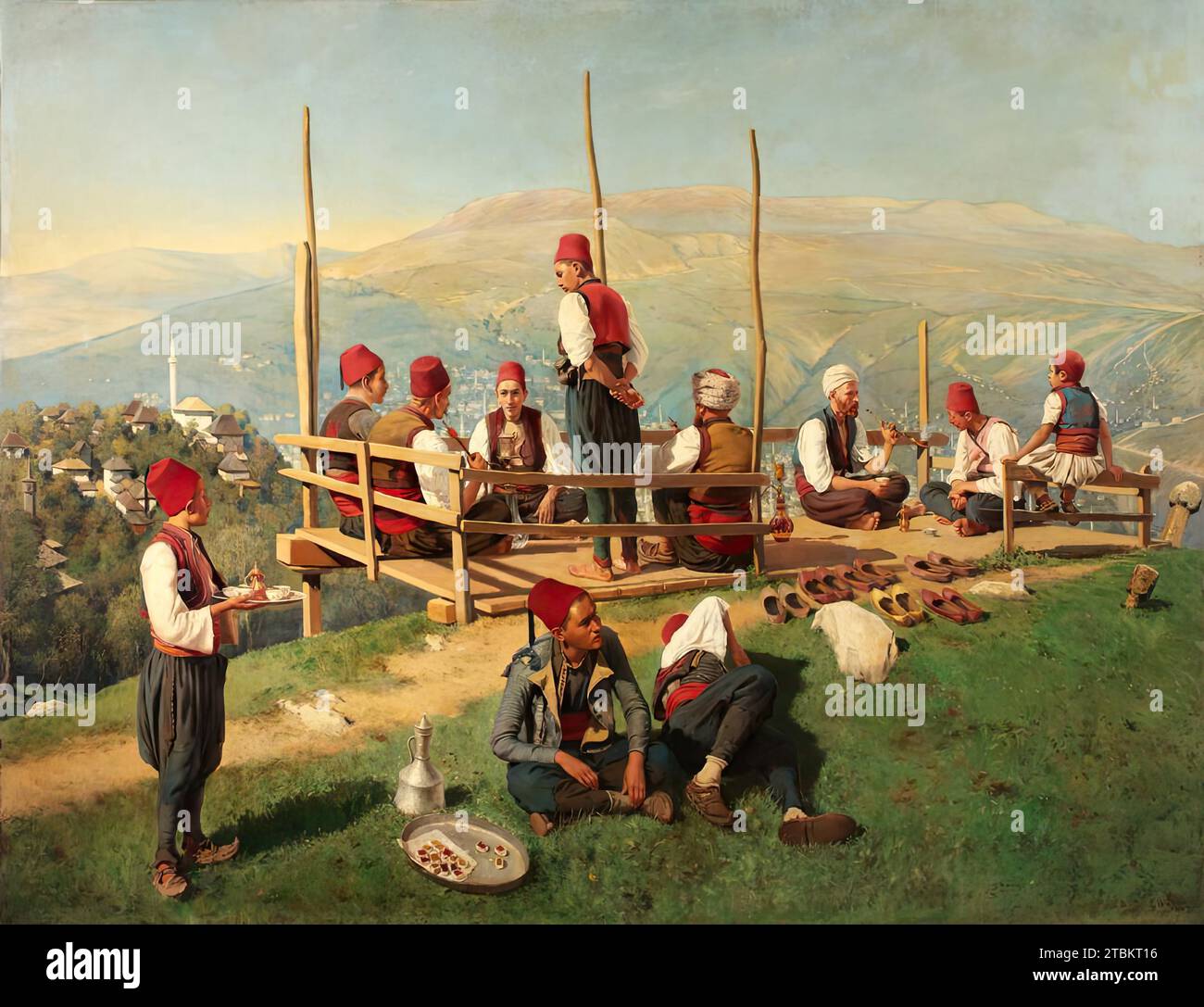 Turkish coffee house in Sarajevo, 1897 Stock Photo - Alamy