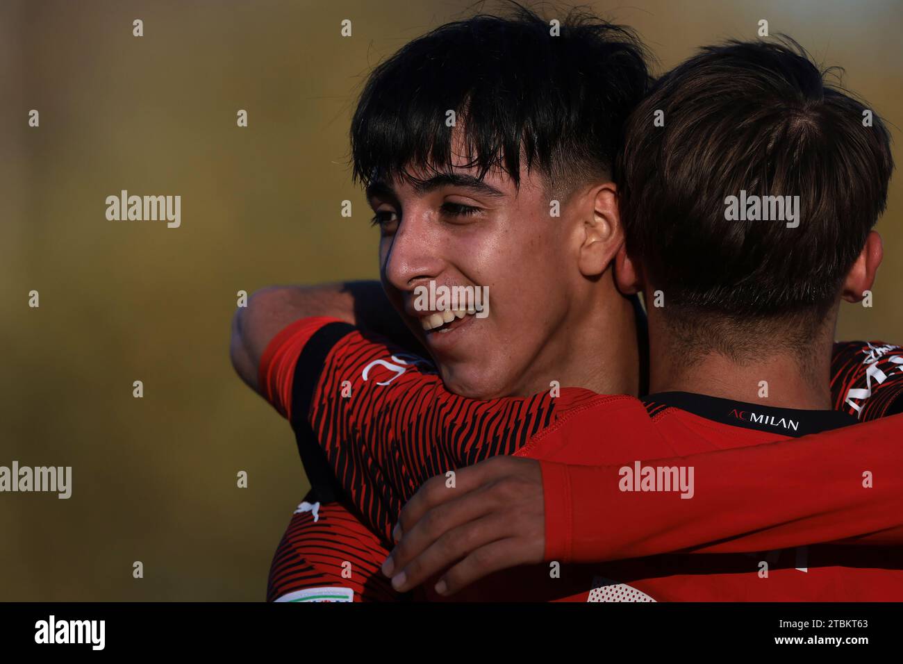 Milan, Italy. 28th Nov, 2023. Hugo Cuenca of AC Milan congratulates ...