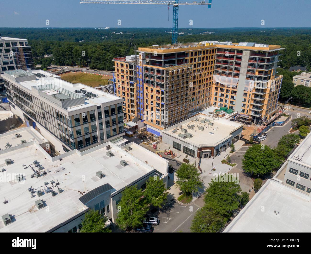 stock drone images of north hills in raleigh north carolina on a bright ...