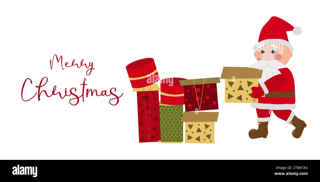 Santa Claus template a festive banner, flyer. Vector illustration Stock ...