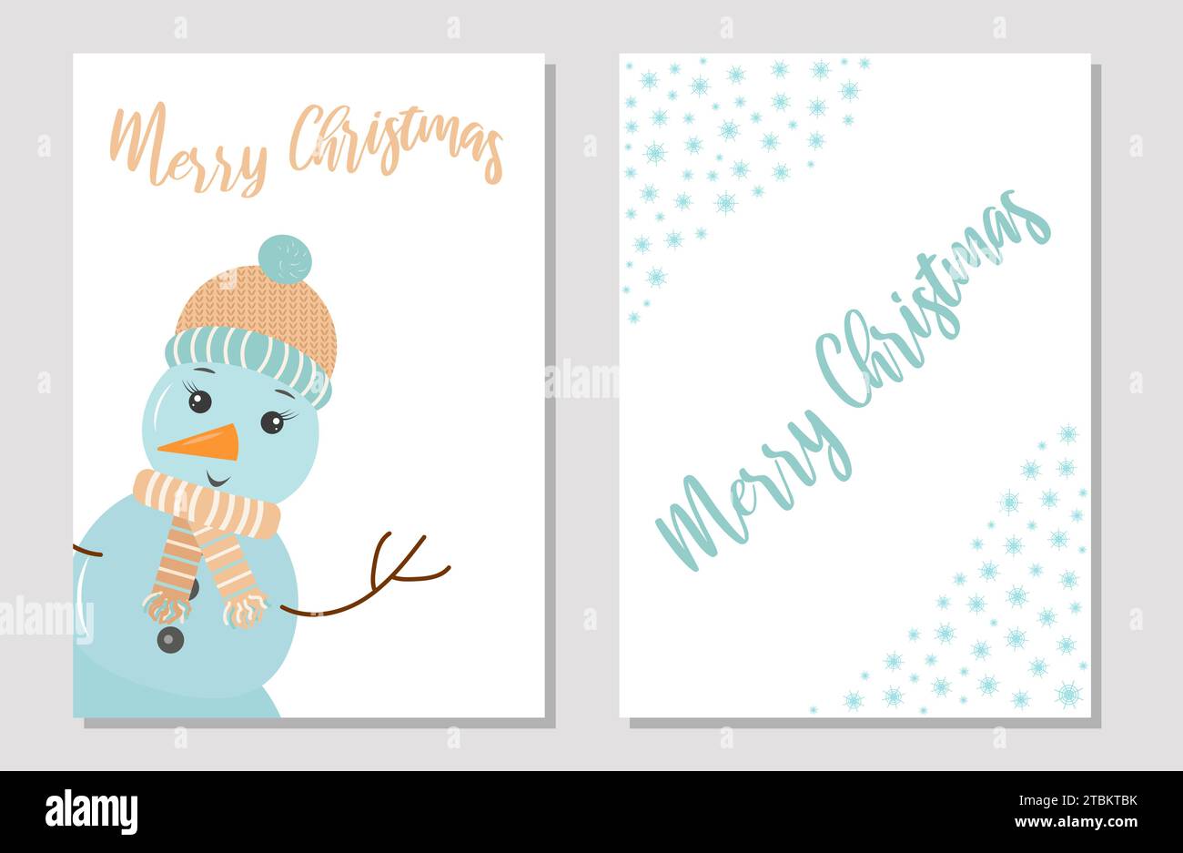Cute funny snowman Holiday greeting Card template. Snowman in a knitted ...