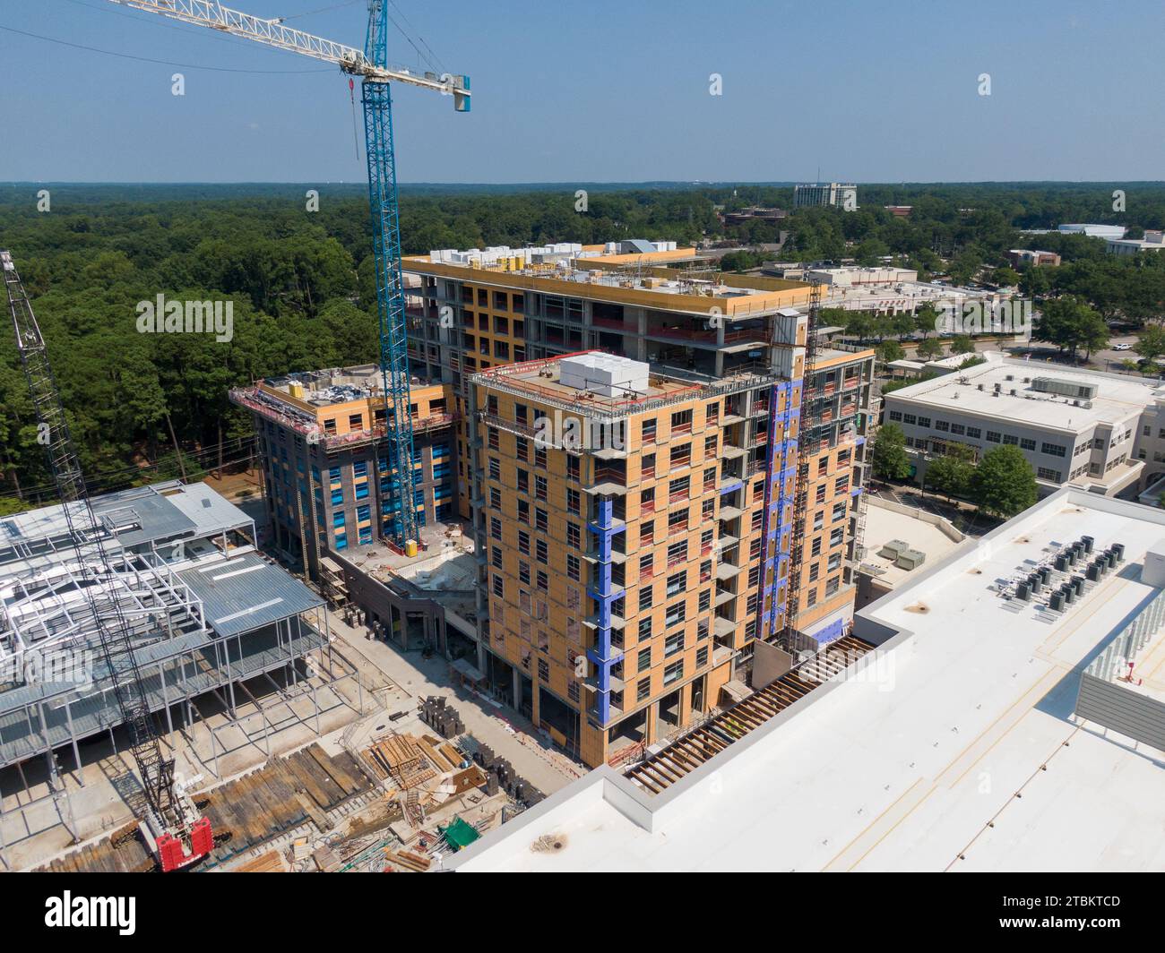stock drone images of north hills in raleigh north carolina on a bright ...