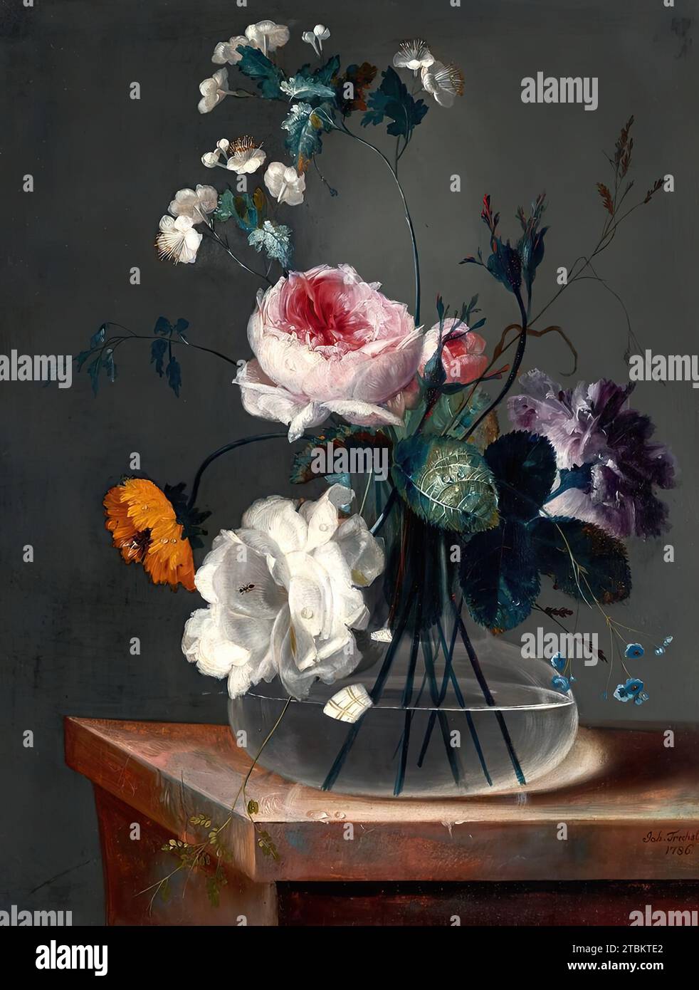 Flower still life, 1786 Stock Photo - Alamy