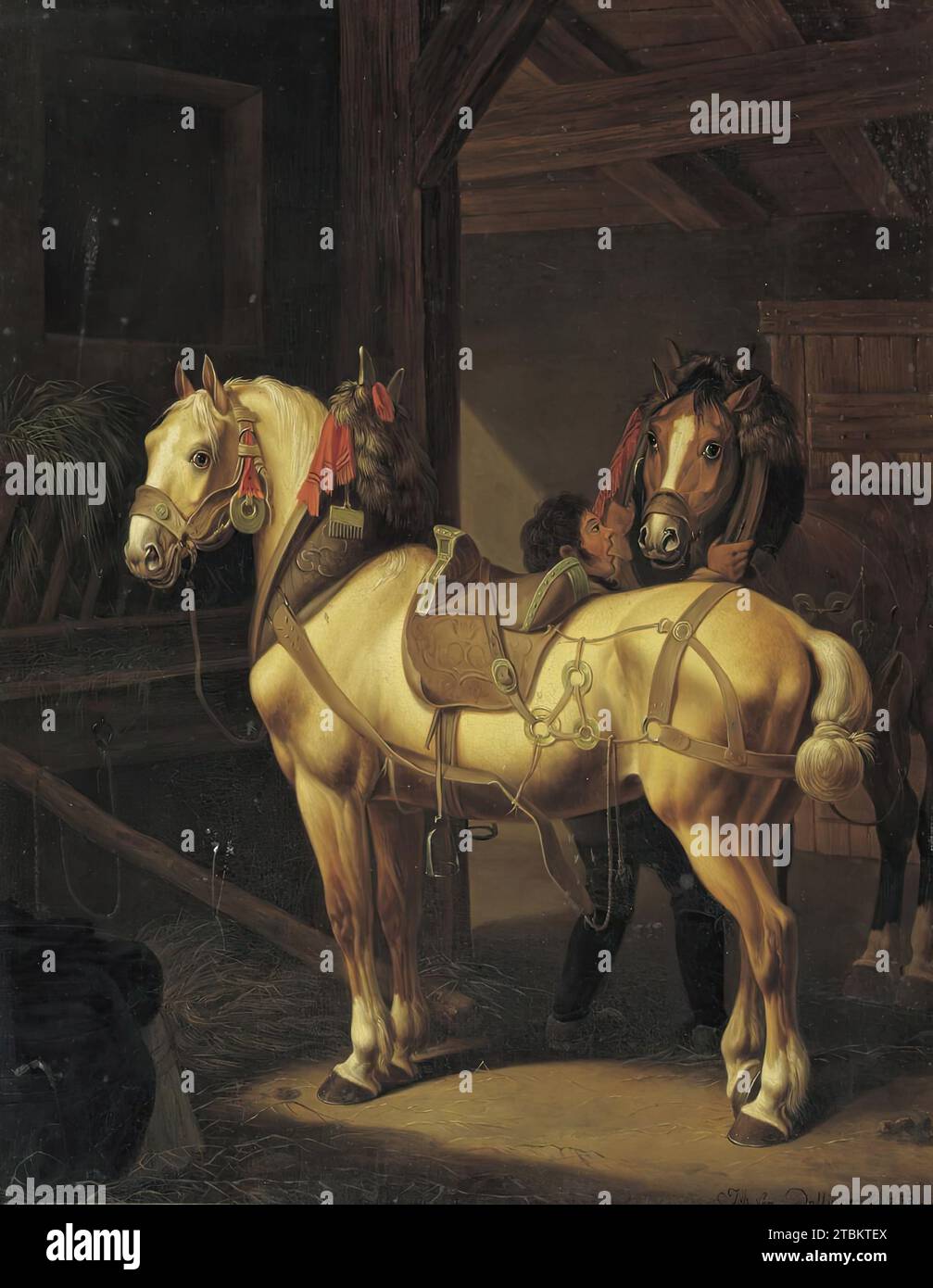 Two draught horses inside hi-res stock photography and images - Alamy