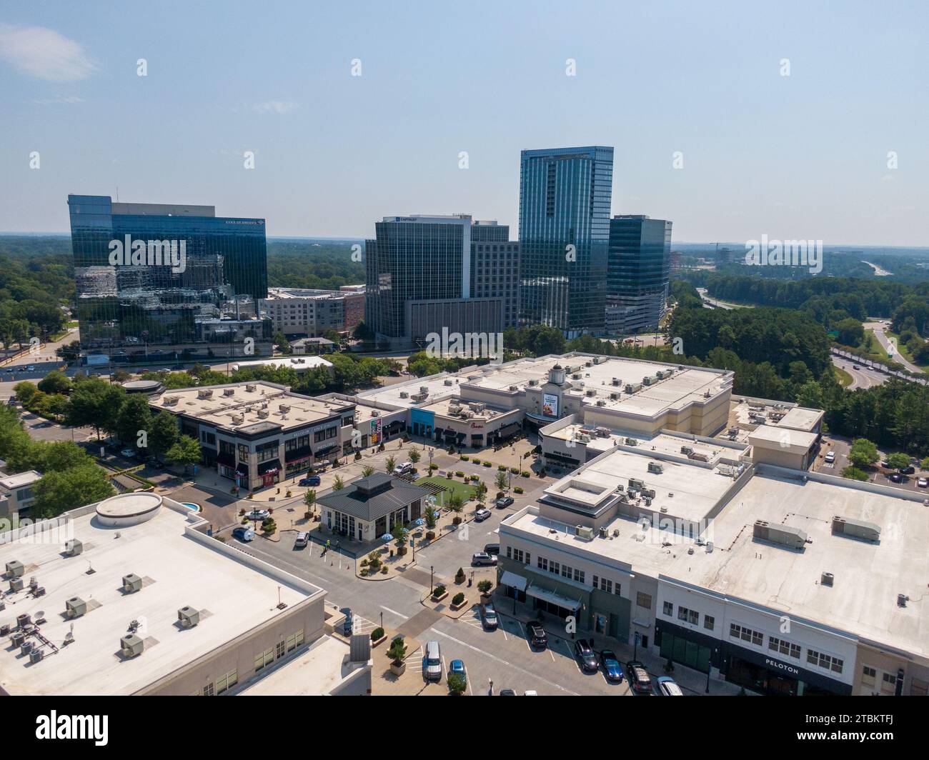 stock drone images of north hills in raleigh north carolina on a bright ...