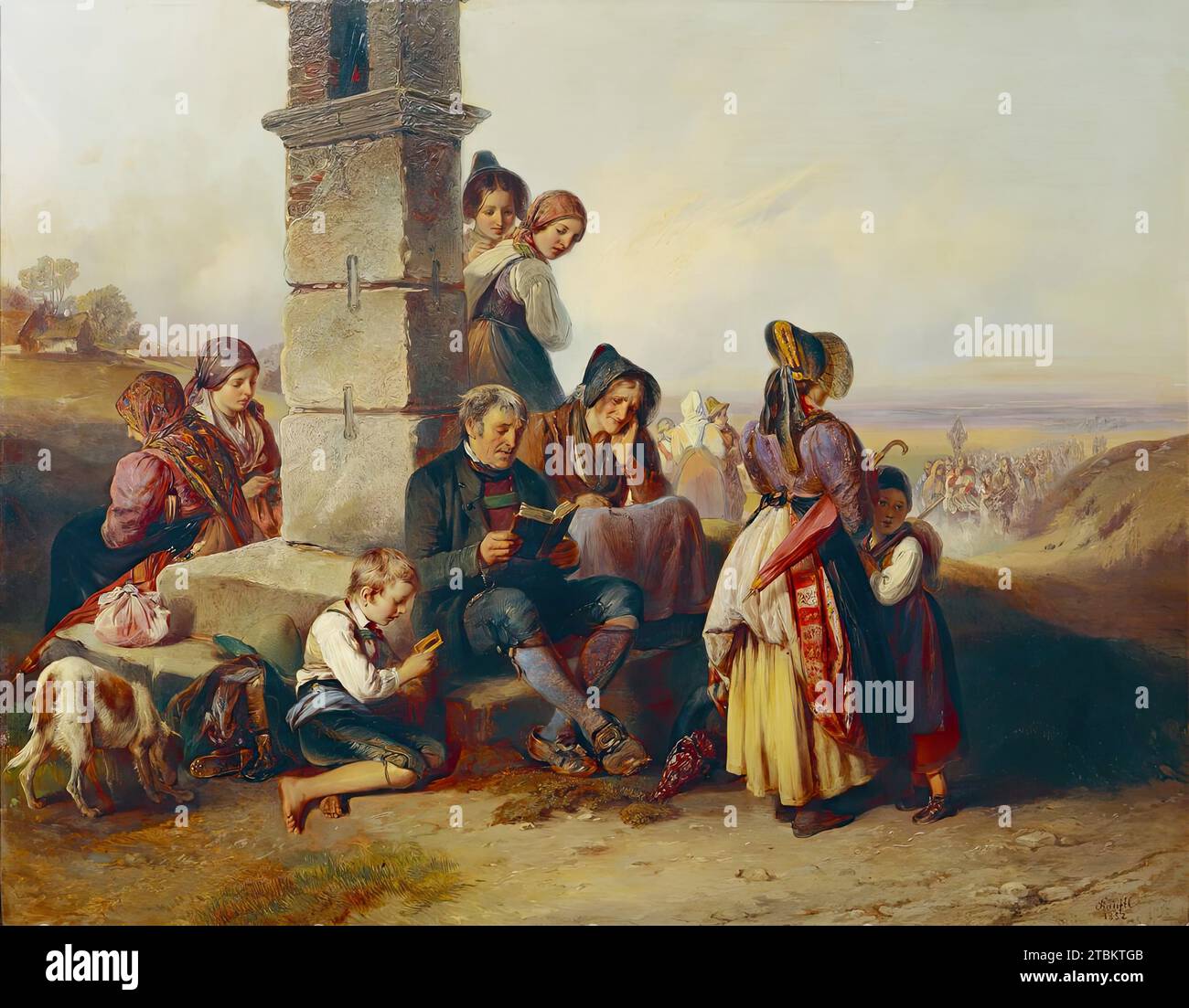 Pilgrims reading the bible hi-res stock photography and images - Alamy