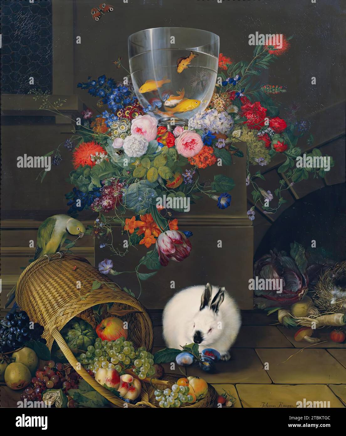 Still life with goldfish bowl, 1810 Stock Photo - Alamy