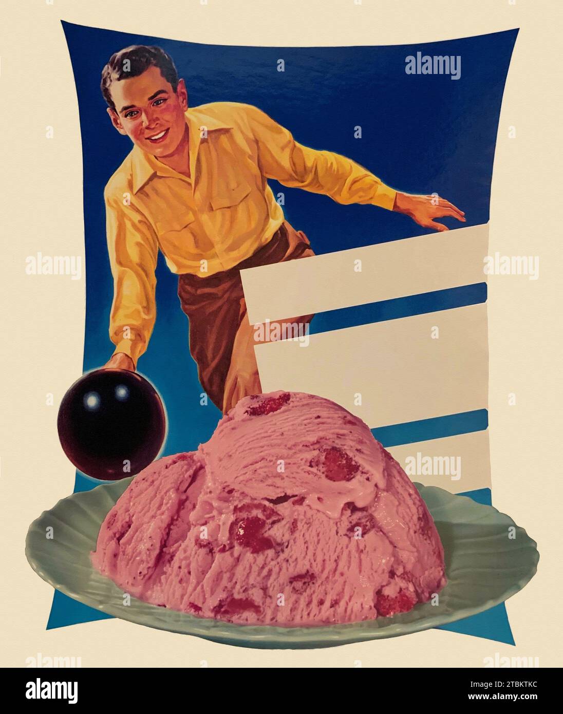 "A very unusual printed ad made for, and posted in, bowling alley's ...