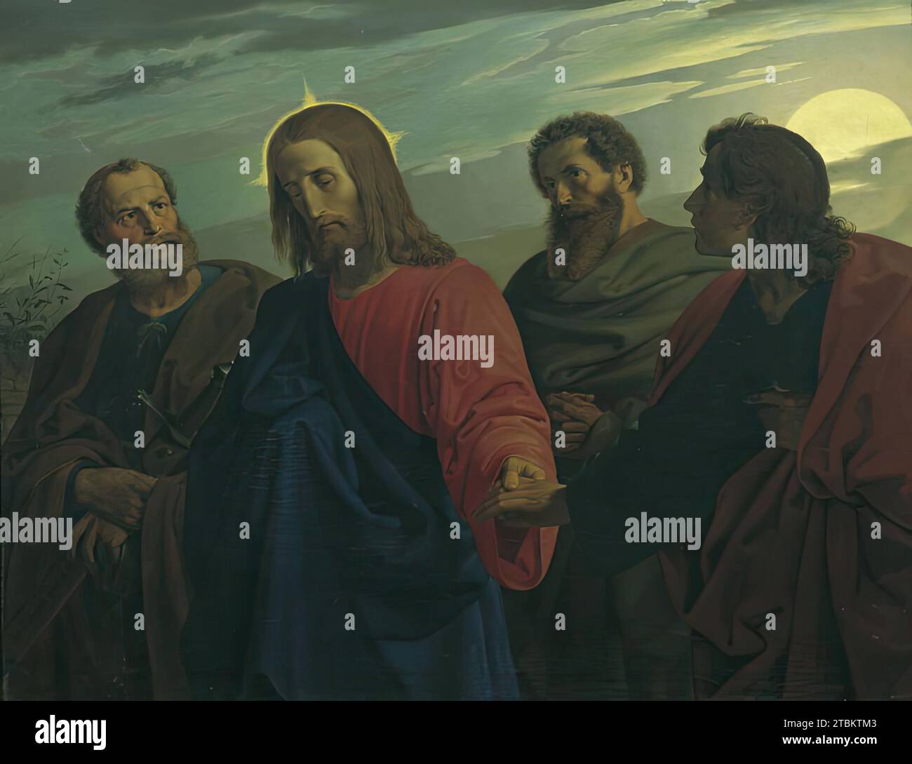 Christ's farewell to his disciples (go to Gethsemane), 1839 Stock Photo ...