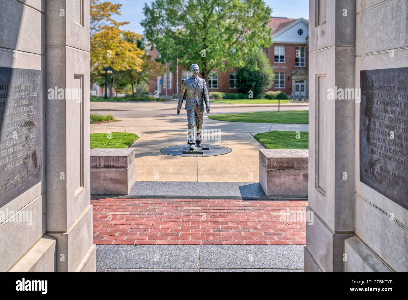 Looking through the Civil Rights Memorial to the statue of James H ...