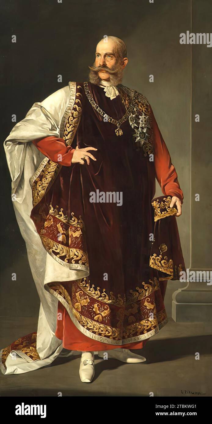 Emperor Franz Joseph I in the regalia of the Order of the Golden Fleece ...