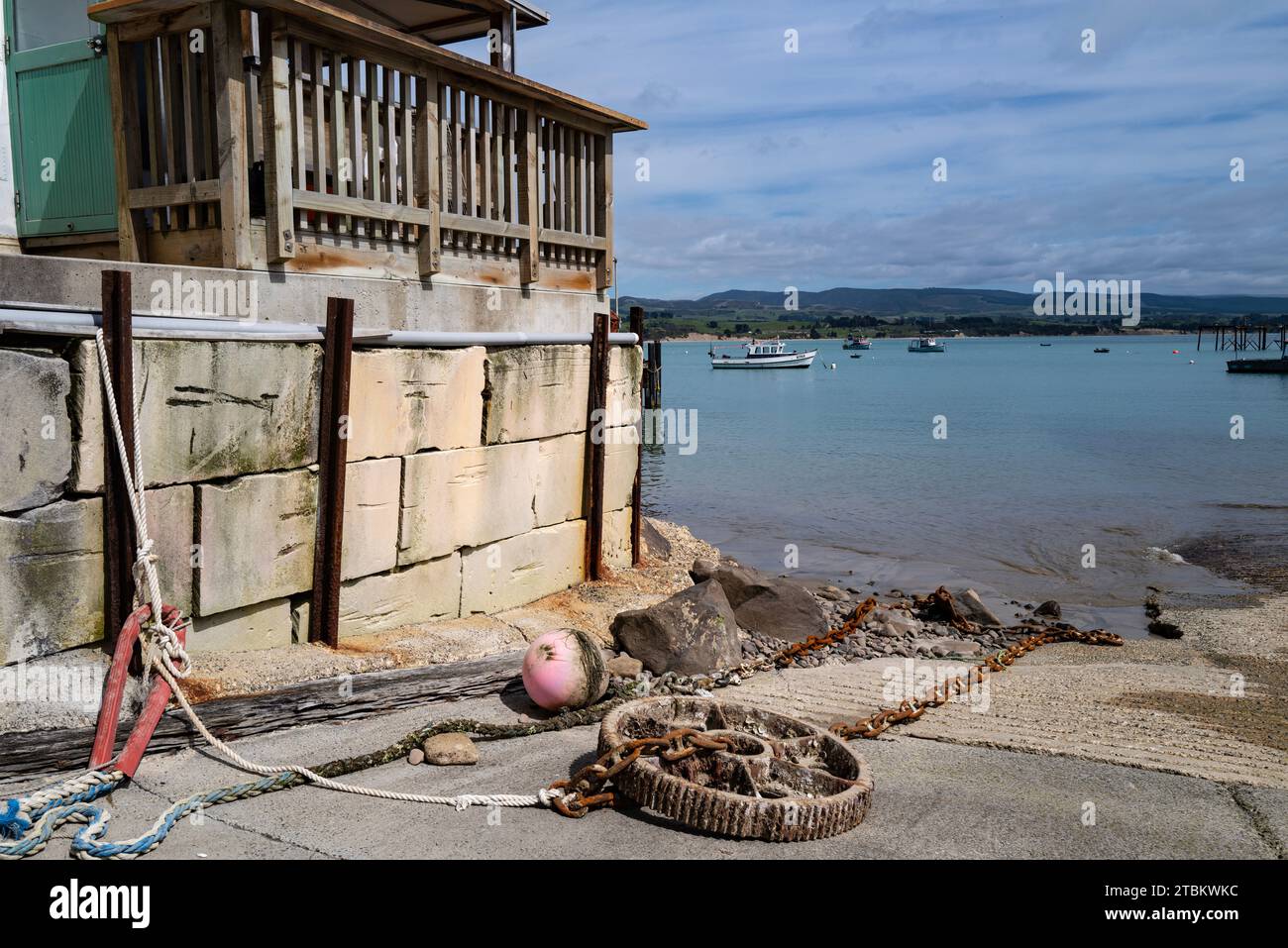 Road trip around the South Island of New Zealand. Moeraki BVillage ...