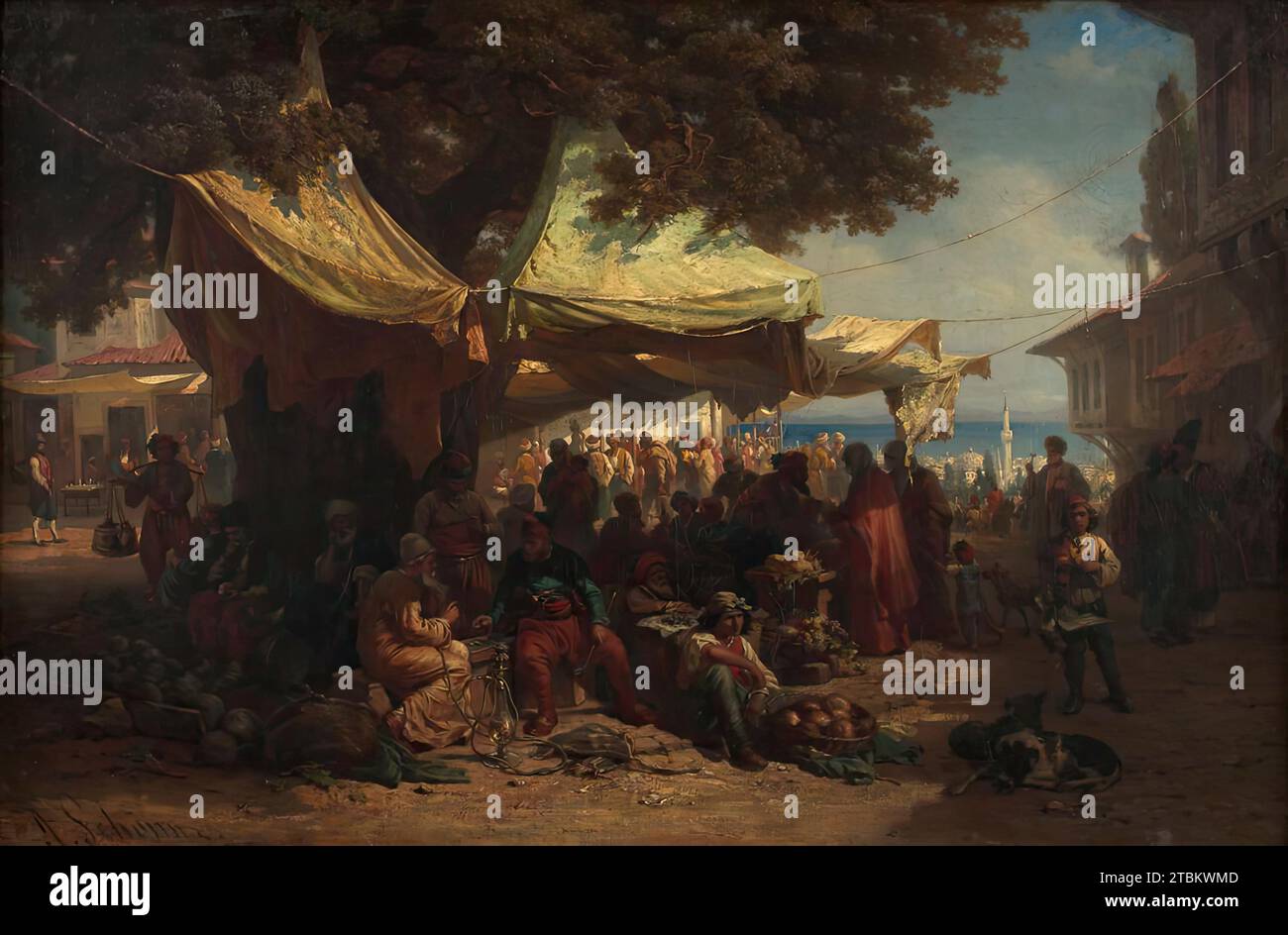 Constantinople market, 1868 Stock Photo - Alamy