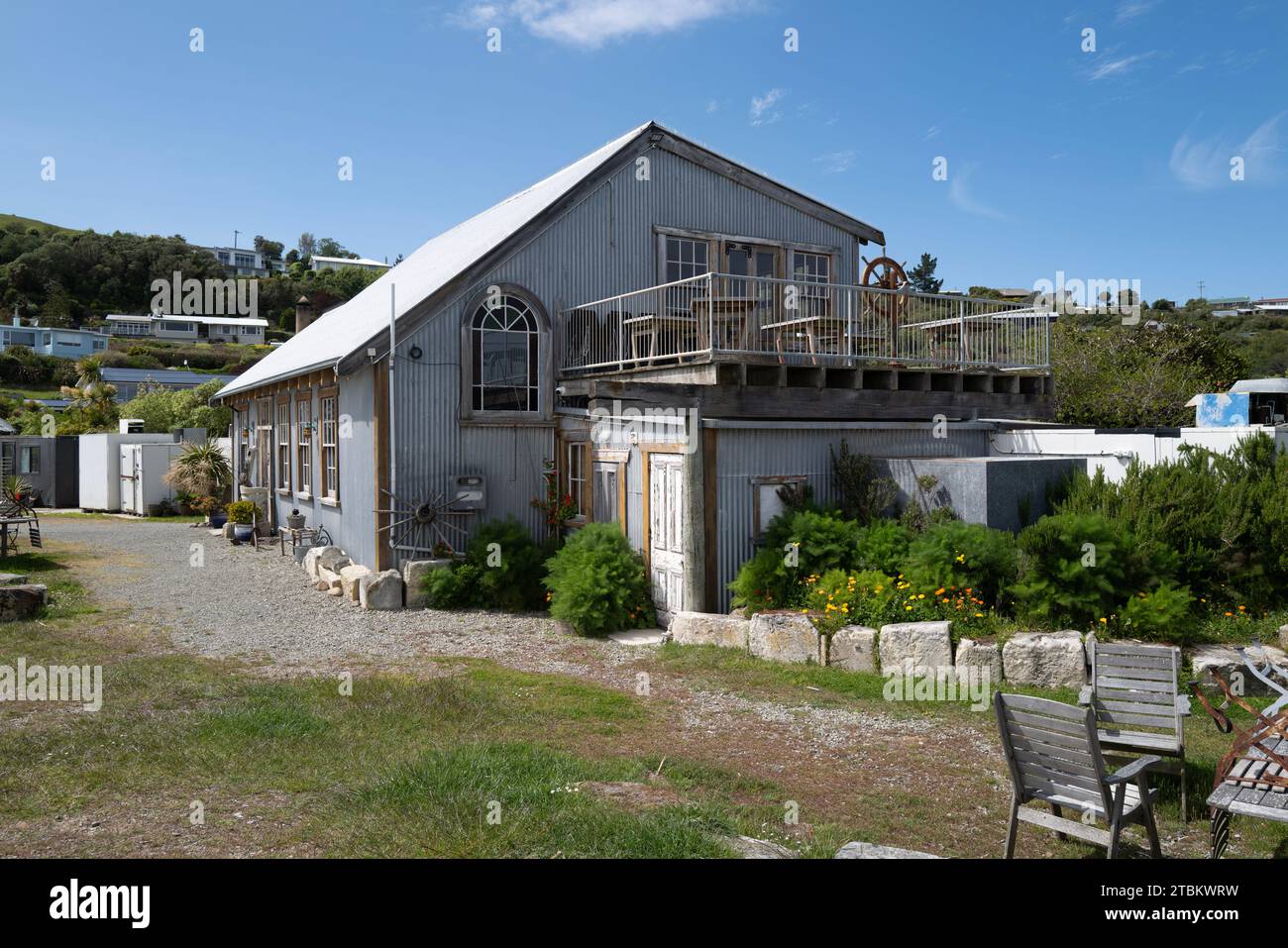 Road trip around the South Island of New Zealand. Moeraki BVillage ...