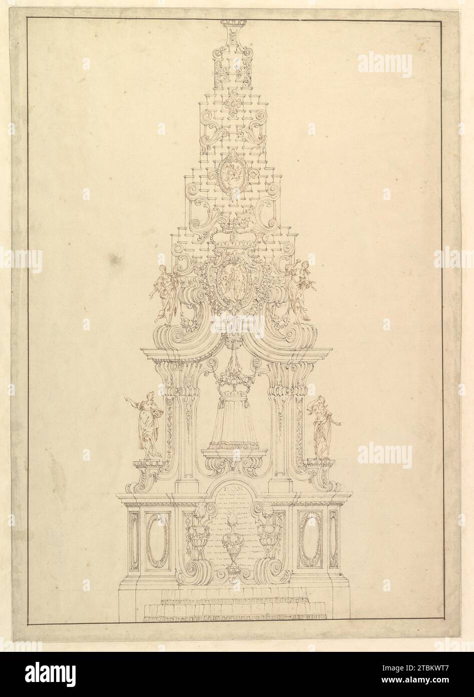 Elevation of a Catafalque: the Central Part Comprised of a Series of ...
