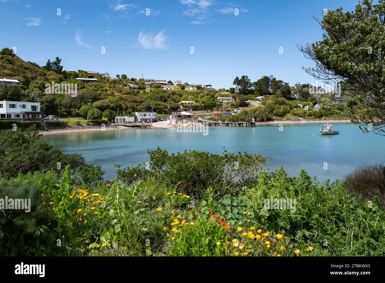 Road trip around the South Island of New Zealand. Moeraki BVillage ...