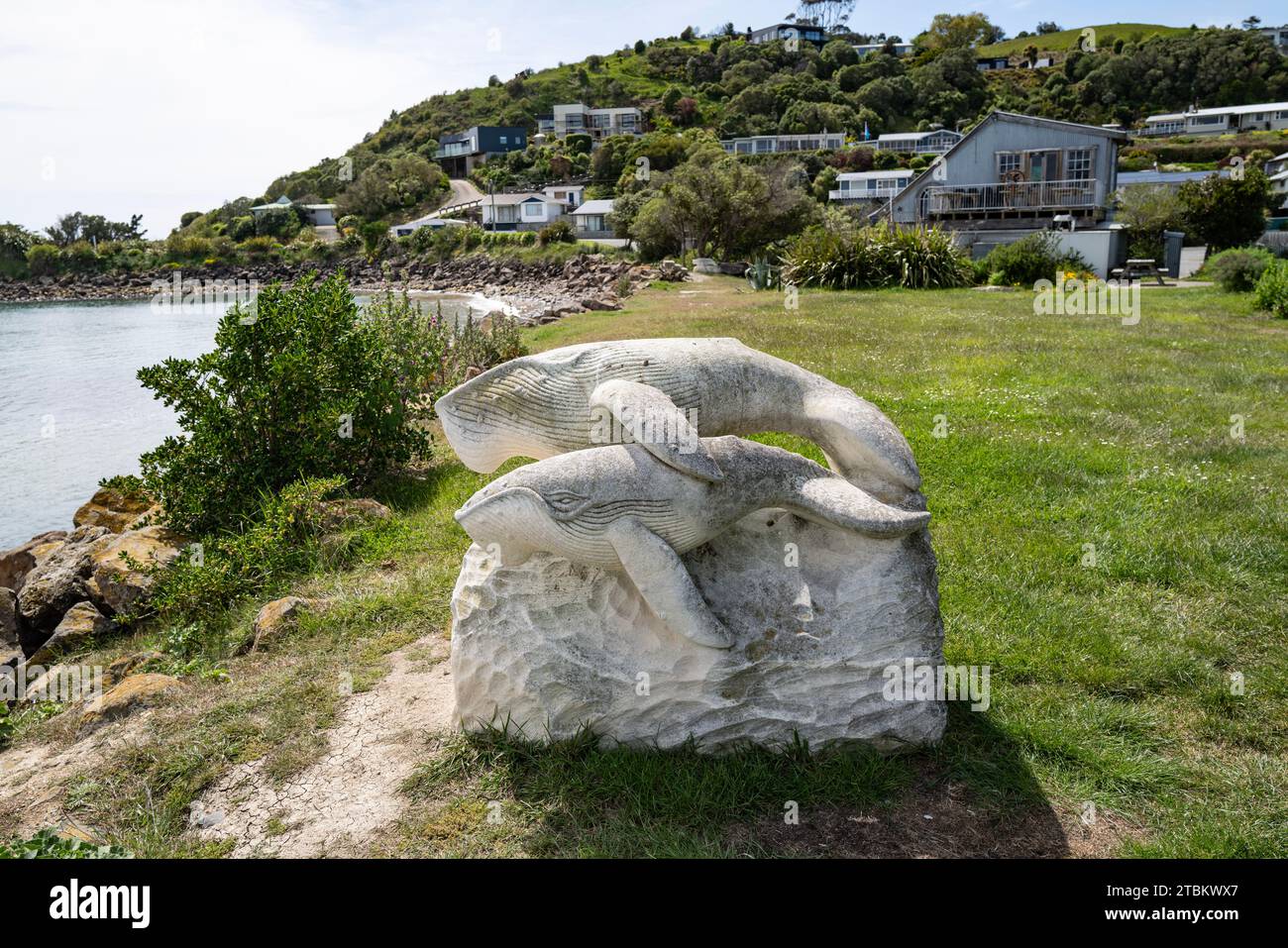 Road trip around the South Island of New Zealand. Moeraki BVillage ...